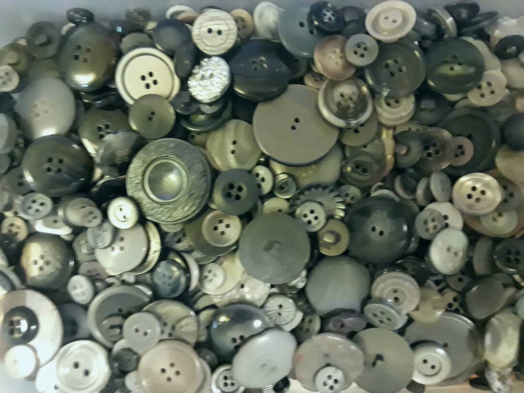Gray Buttons, Mixed Buttons, Bulk Buttons, 500 Buttons, Craft Buttons ...