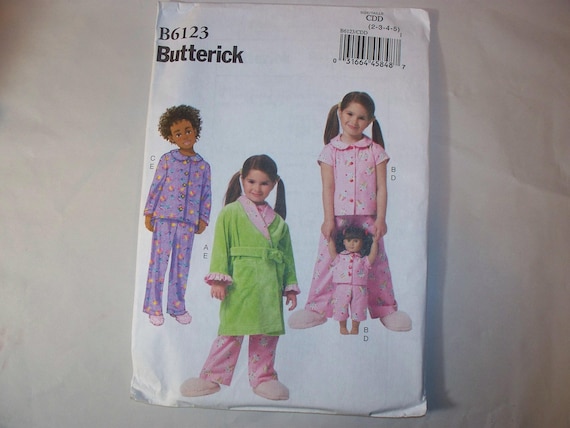 New Butterick Pattern Girl's' Sleepwear Pattern - Etsy
