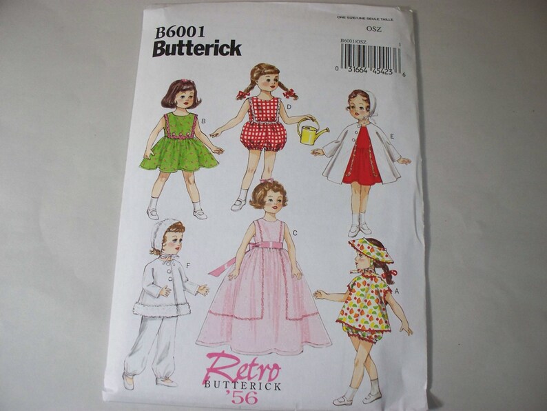 New Butterick Pattern Retro 18 Doll Clothes Pattern - Etsy