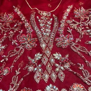 Red Pakistani Wedding Dresses Indian Latest Bridal Formal Party Dress ...