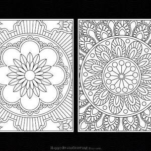Simple Adult Coloring Pages (10) for Stress Management, Relaxing ...
