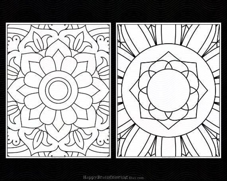 Printable Adult Coloring Pages for Anxiety Stress Relief Therapeutic ...