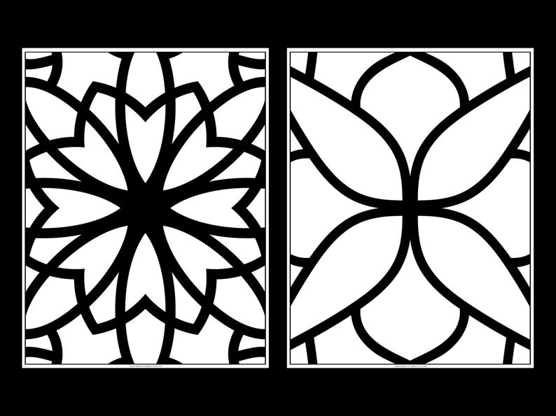Low Vision Coloring Pages | Bold Geometric Patterns (digital Download ...
