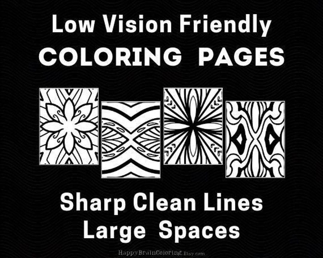 LOW VISION Coloring Pages 10 Vision Impaired Easy, Beginner Extra Bold ...