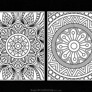 Simple Adult Coloring Pages (10) for Stress Management, Relaxing ...
