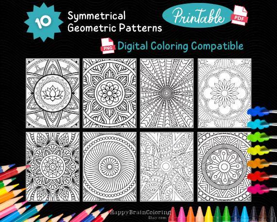 Simple Adult Coloring Pages 10 for Stress Management, Relaxing ...