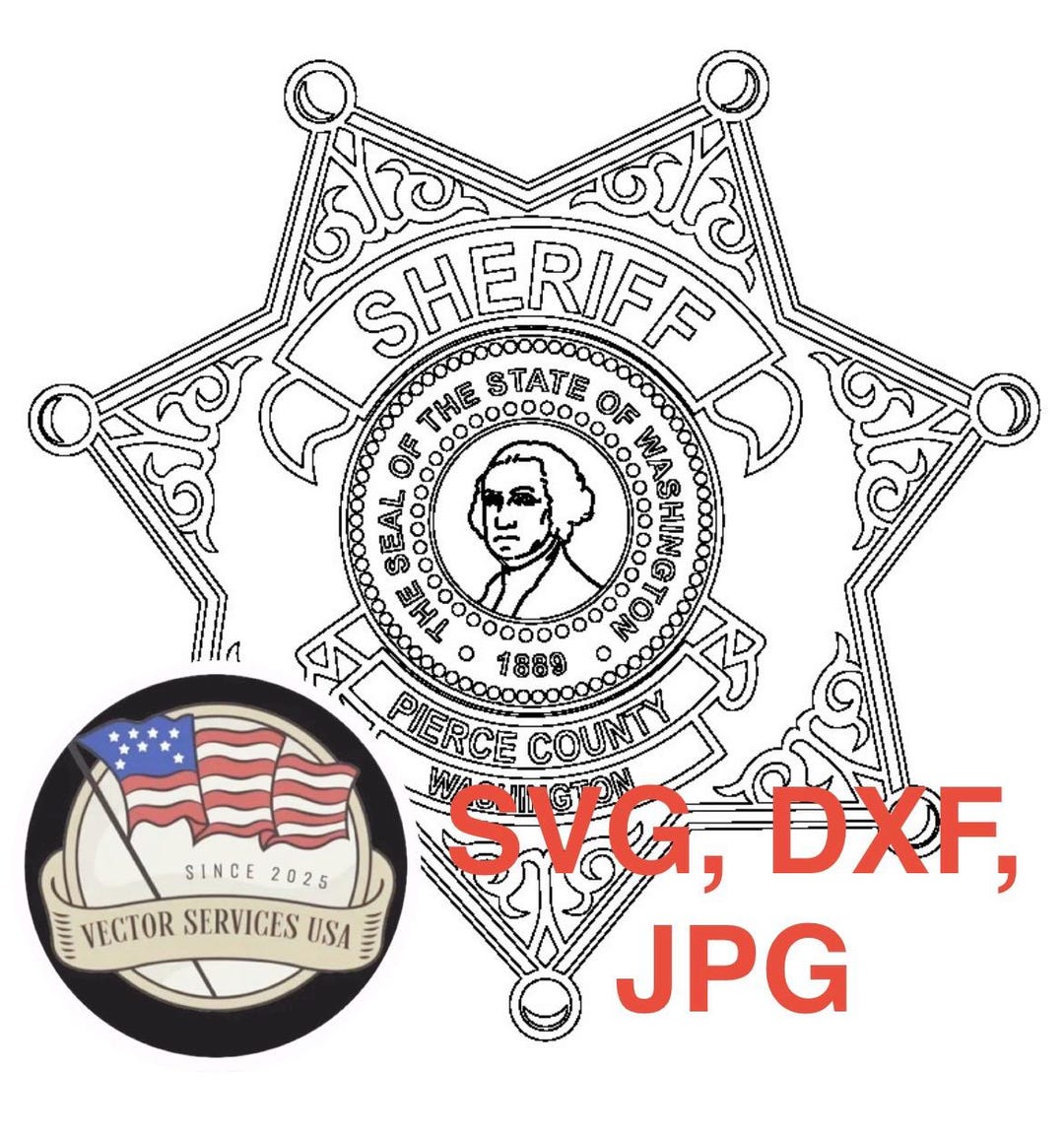 Pierce County Washington Police Badge Digital File - Etsy