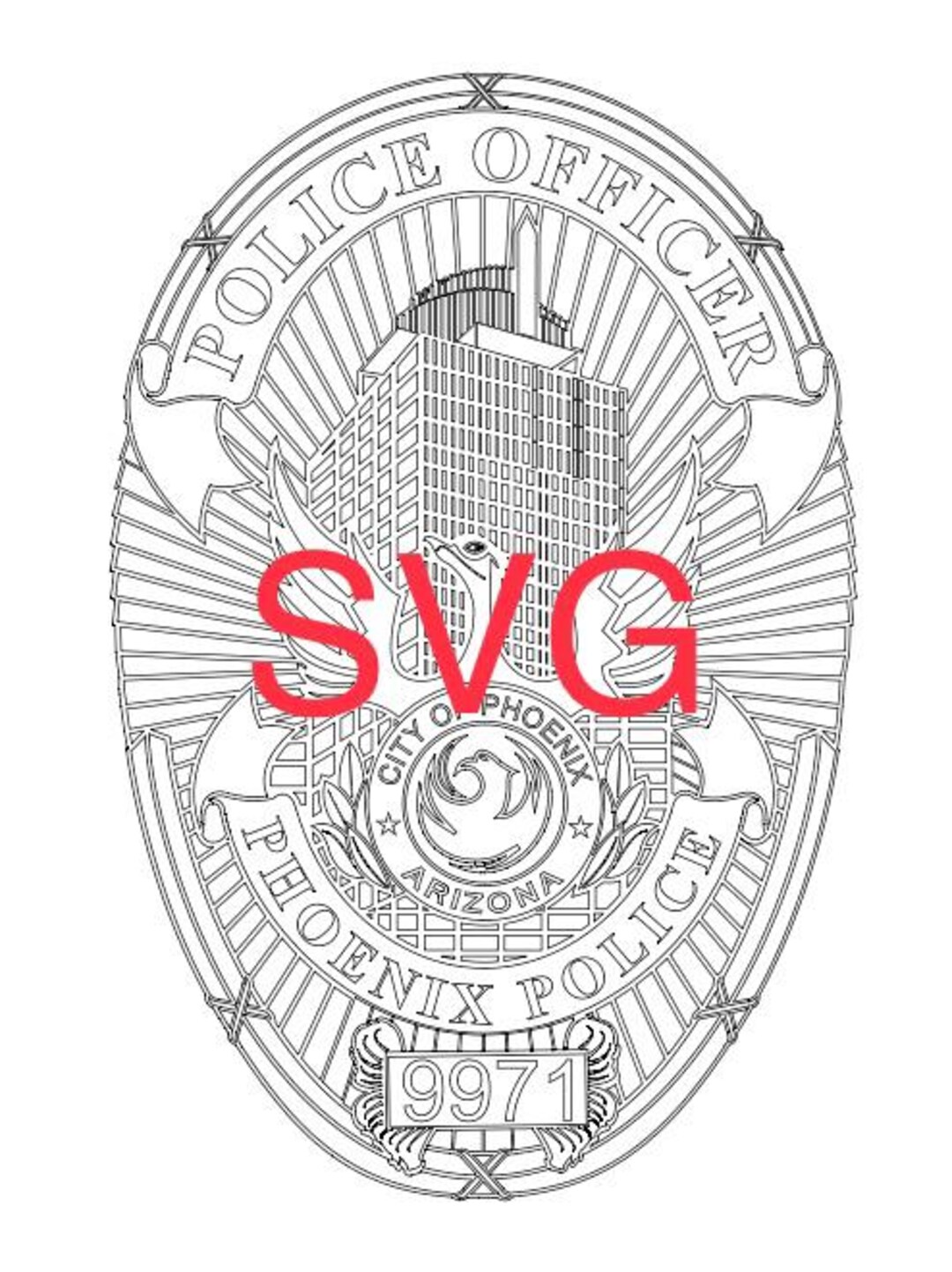 Phoenix Police Badge SVG - Etsy