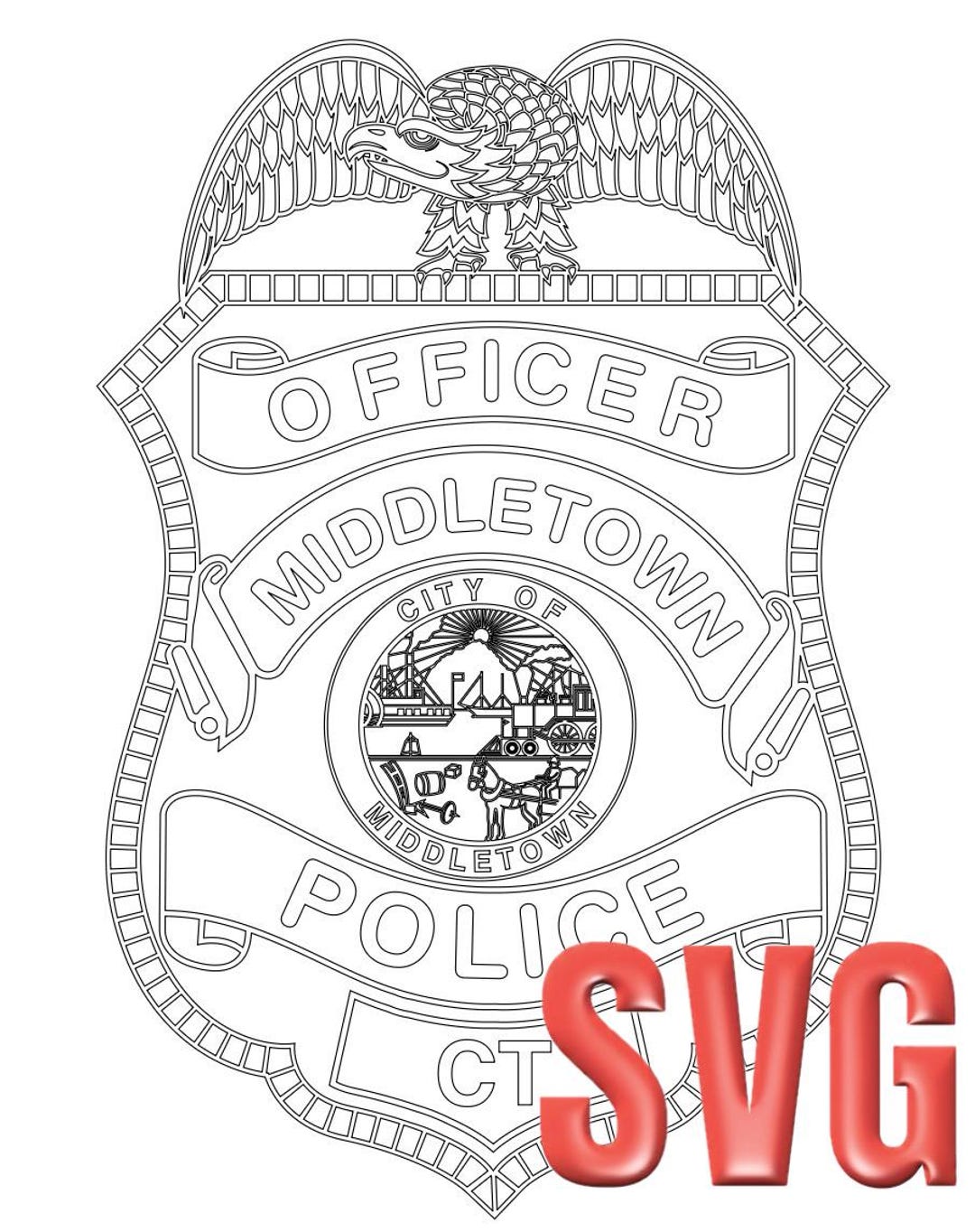 Middleton CT Police Badge SVG - Etsy