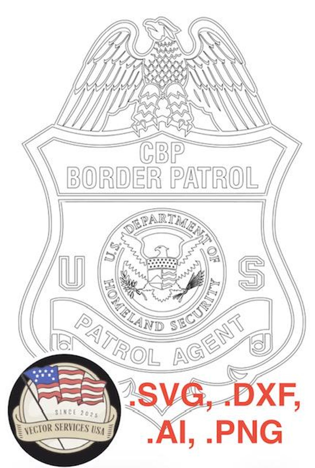 U.S. Customs and Border Patrol Badge Digital File - Etsy