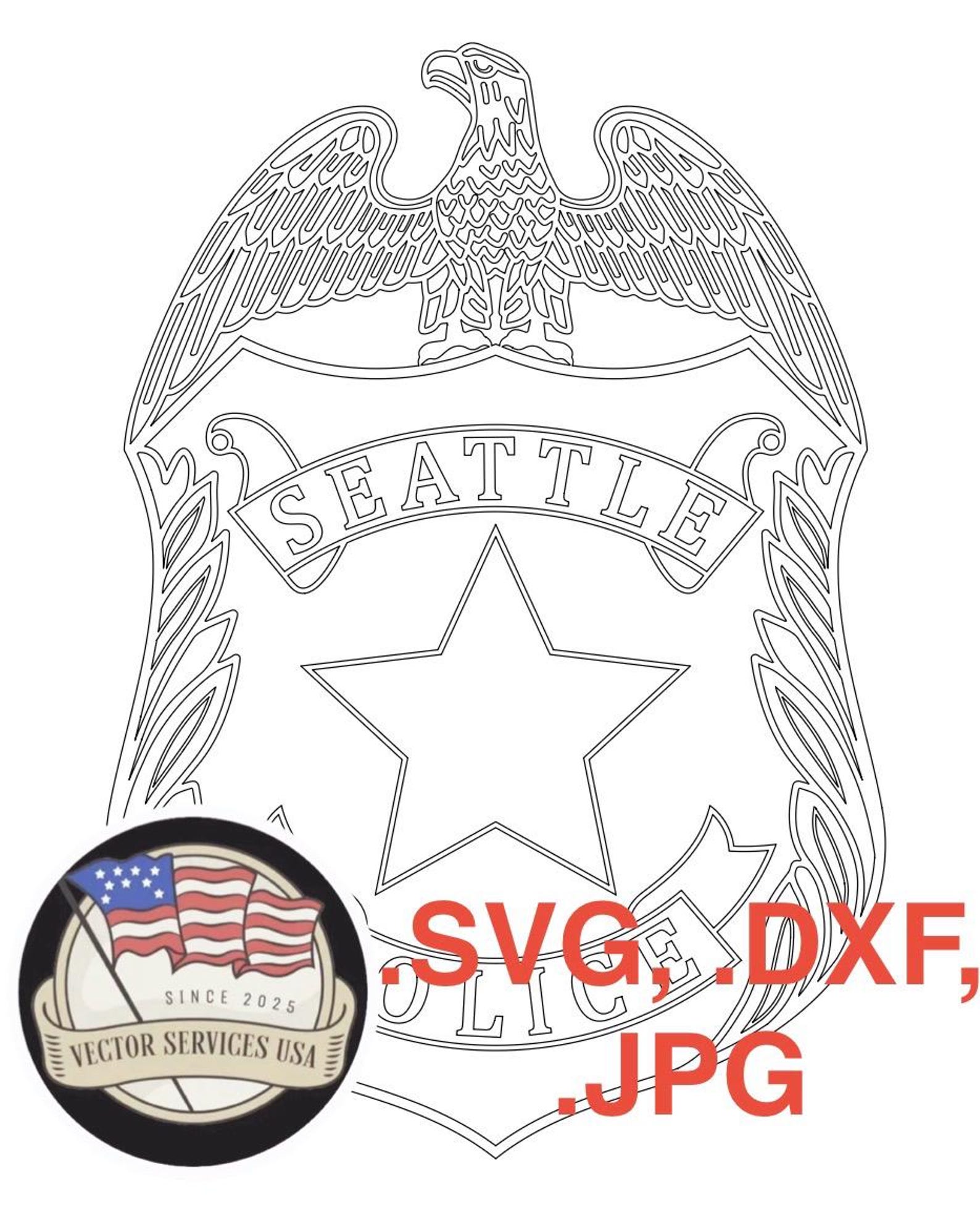 Seattle Police Badge Digital File - Etsy