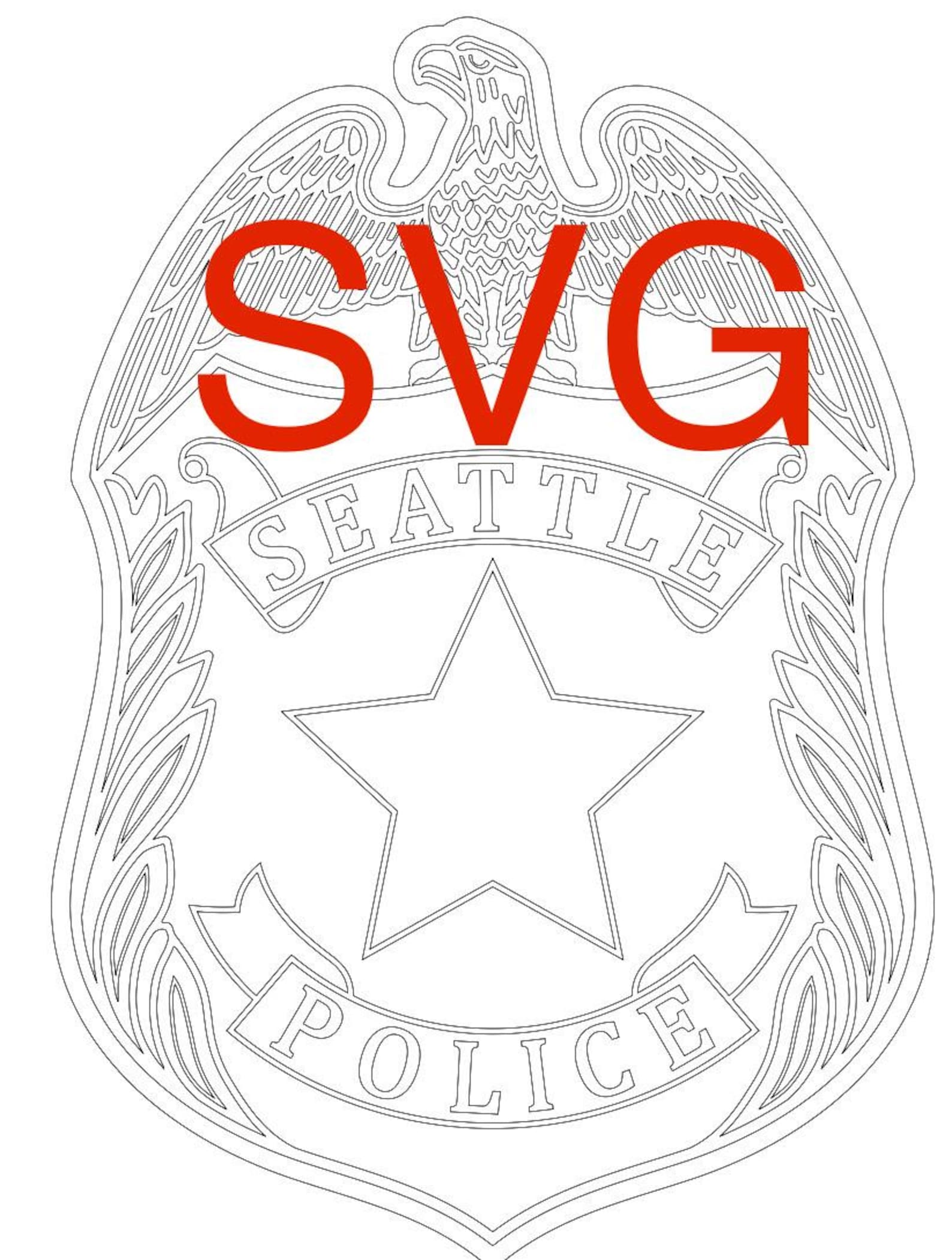 Seattle Police Badge Digital File - Etsy
