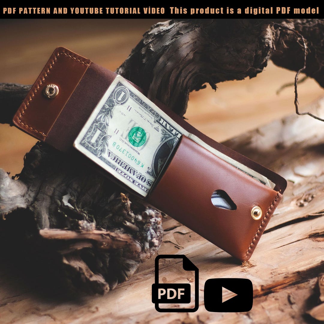 DIY Leather Wallet PDF Pattern: Downloadable Minimalist Cardholder ...