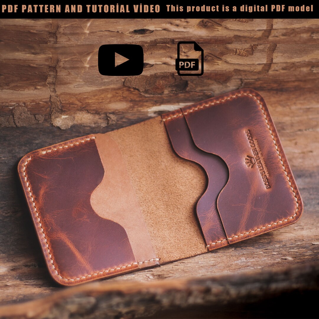 Leather Card Wallet Pattern Pdf, Leather Pattern Pdf, Card Holder ...