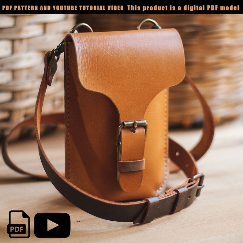 Phone Bag Pattern PDF, Leather Phone Bag Pattern Template, Leather ...