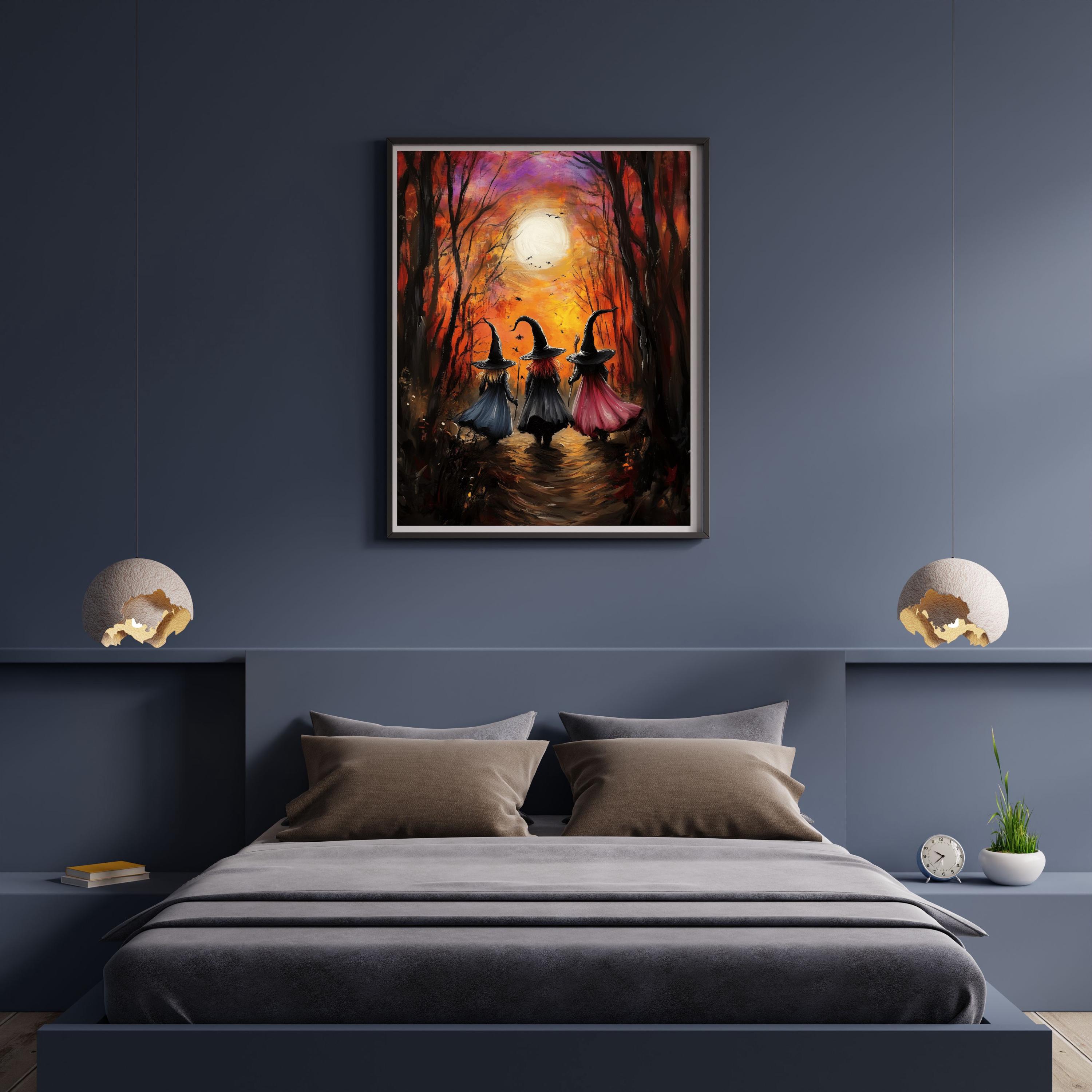 Three Witches Halloween Print | Witch Poster | Halloween Wall Art ...