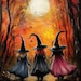 Three Witches Halloween Print | Witch Poster | Halloween Wall Art ...