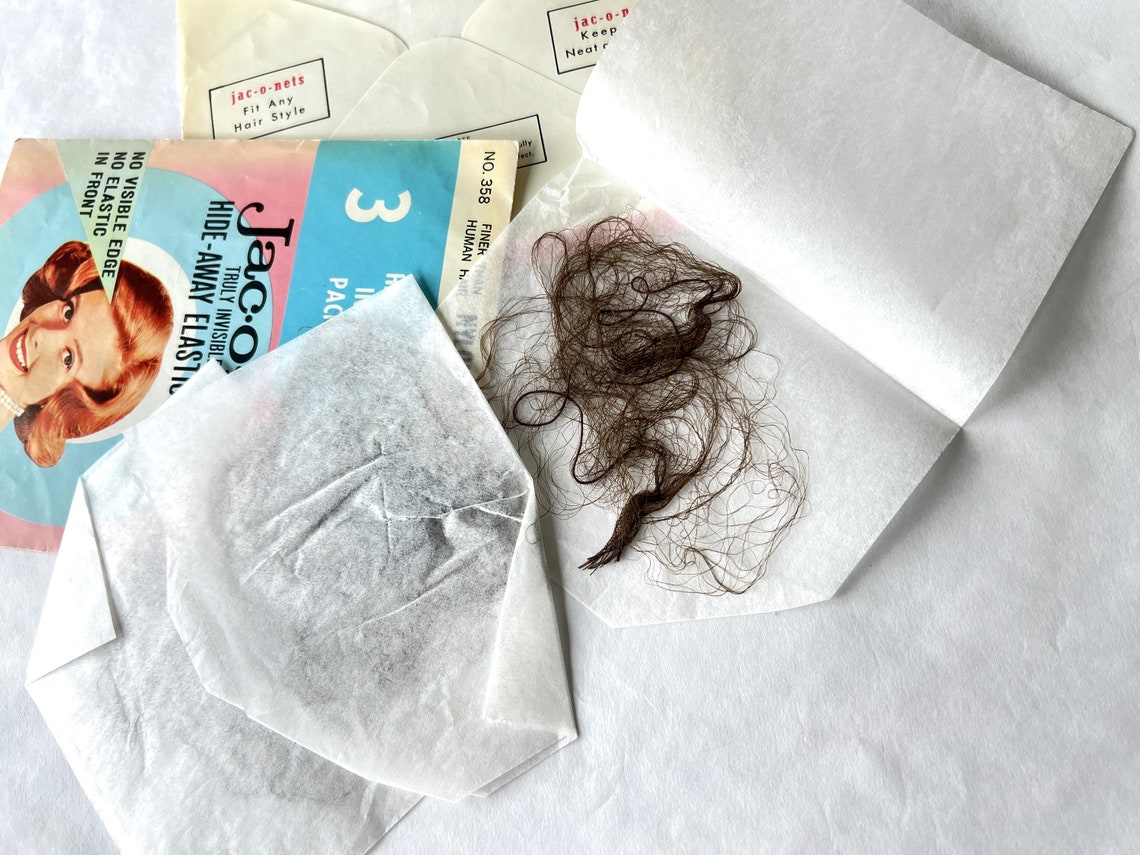 6 Vintage Jac-o-net Hair Nets 2 Packs Medium Brown No. 358 Invisible ...