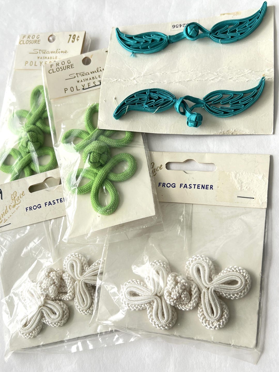 Vintage Frog Closure Fastener Lot New in Package 6 Sets Hawaiian Asian ...