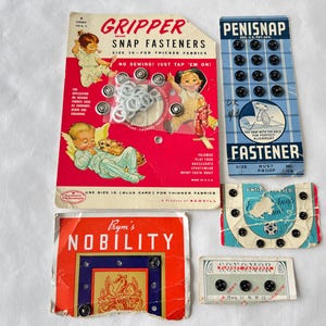 Assorted Vintage Metal Snap Fasteners Lot Black Silver NOS New Old ...