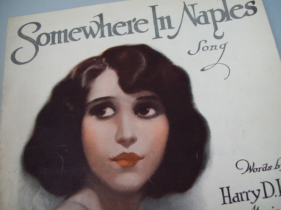 Vintage Sheet Music Somewhere in Naples Song Frame Art Junk Journal - Etsy