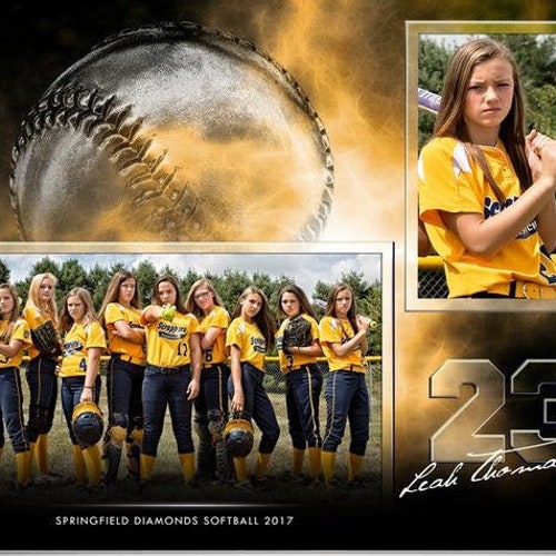 Softball Memory Mates Photoshop Templates for Sports Teams - Etsy