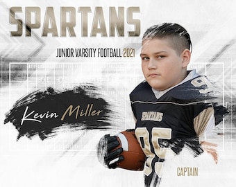 CANVA Football Poster Template, Digital Sports Background Football ...