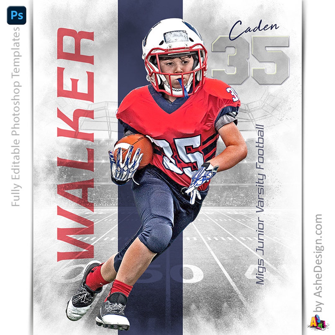 Photoshop Football Poster Template, Digital Sports Background Backdrop ...