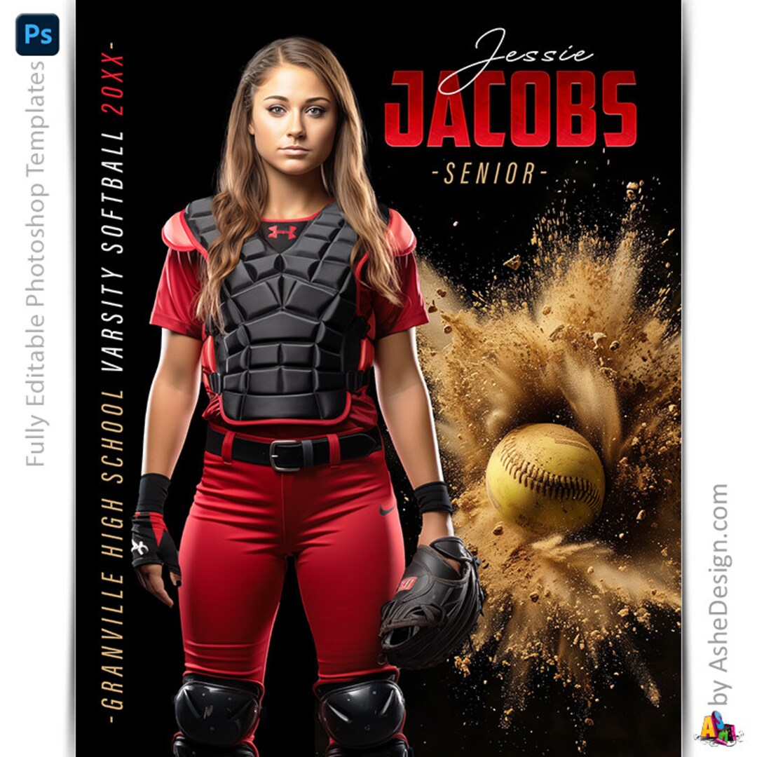 Photoshop Softball Poster Templates, Sports Photography-templates, PSD ...