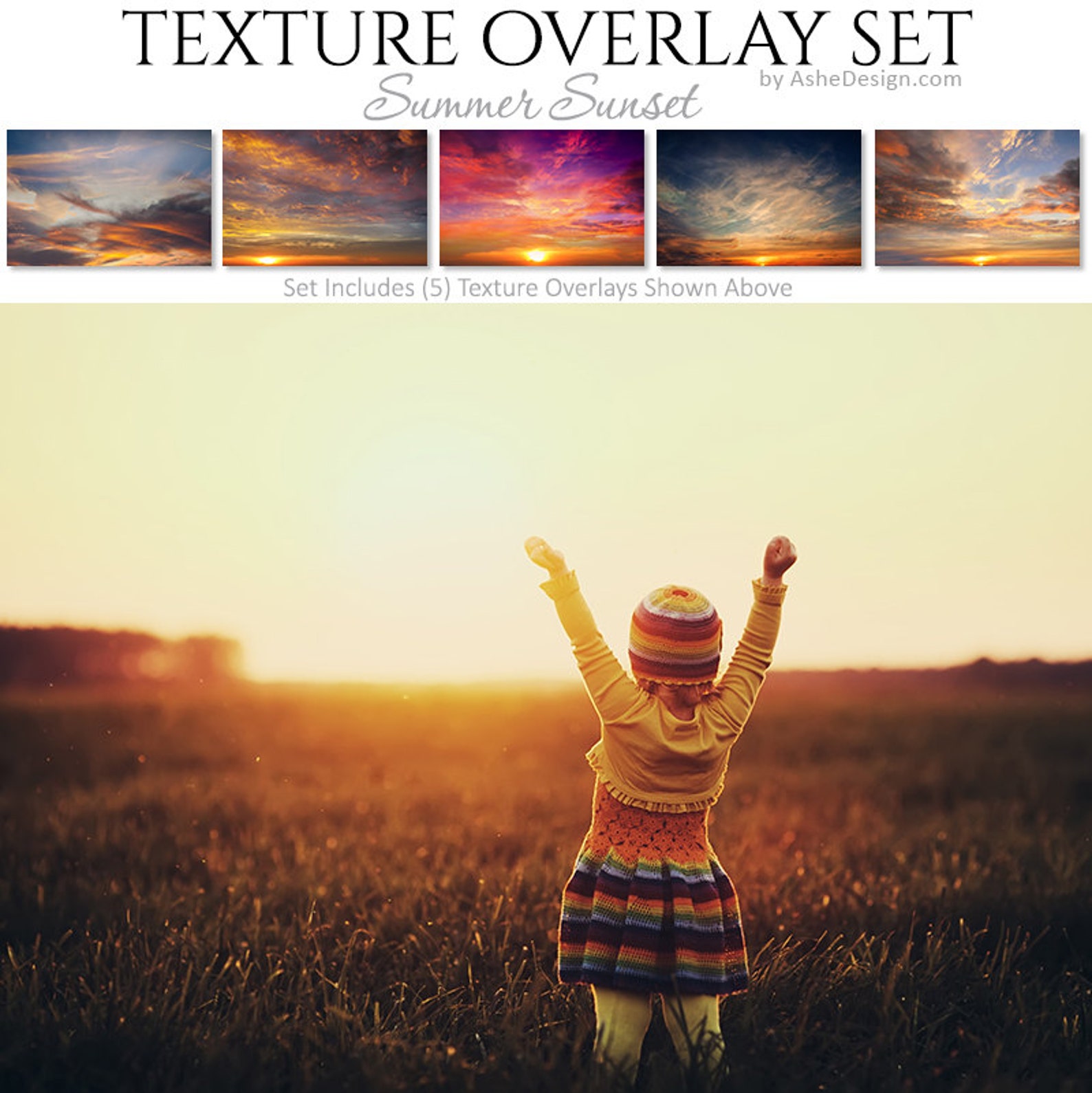 Photoshop Overlays | Texture Overlays - SUMMER SUNSET SKIES - Expertly ...