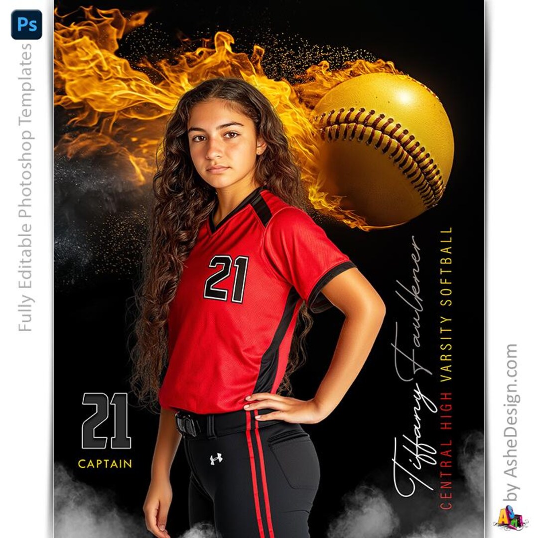 Photoshop Softball Poster Templates, PSD Sports Photography-templates ...