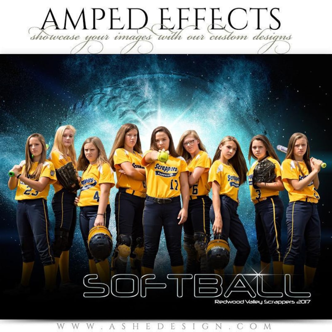 Photoshop Softball Poster Template, Digital Sports Background Tball ...