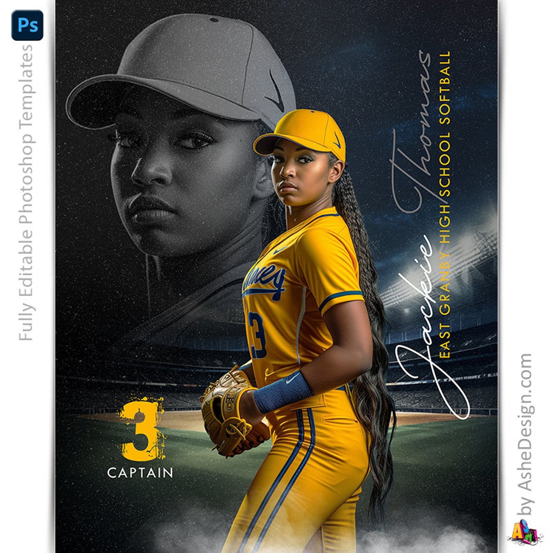 Photoshop Softball Poster Templates, Sports Photography-templates, PSD ...