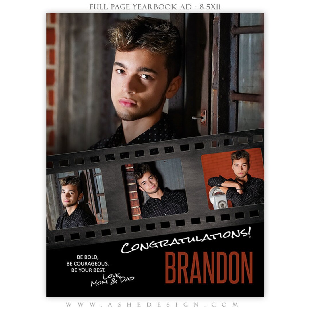 Senior Yearbook Ads Photoshop Templates - ON FILM - High School ...