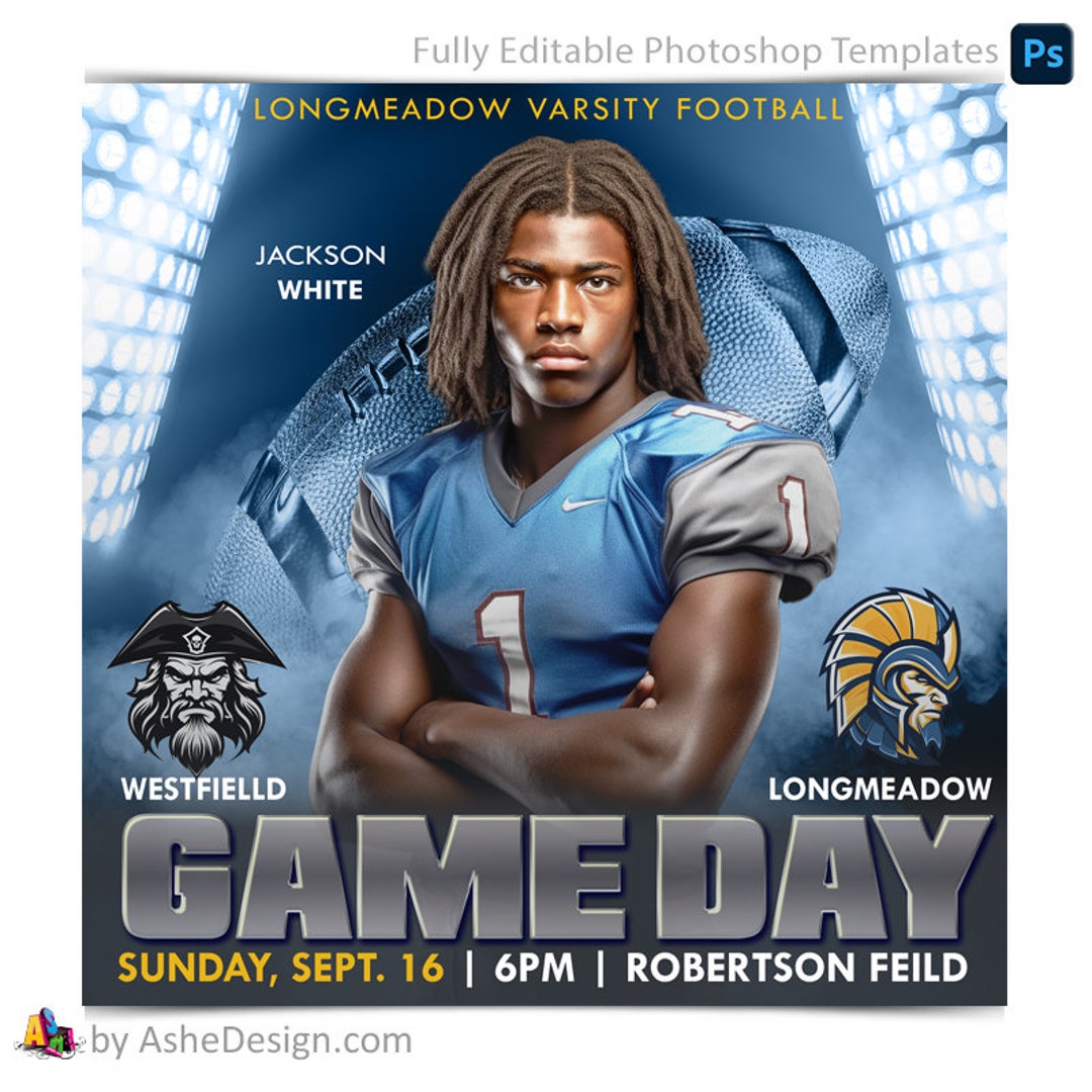Game Day Social Media Photoshop Templates for Teams and Individuals ...