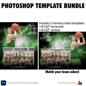 Photoshop Basketball PSD Template Bundle Includes 2x3 Senior Banner ...