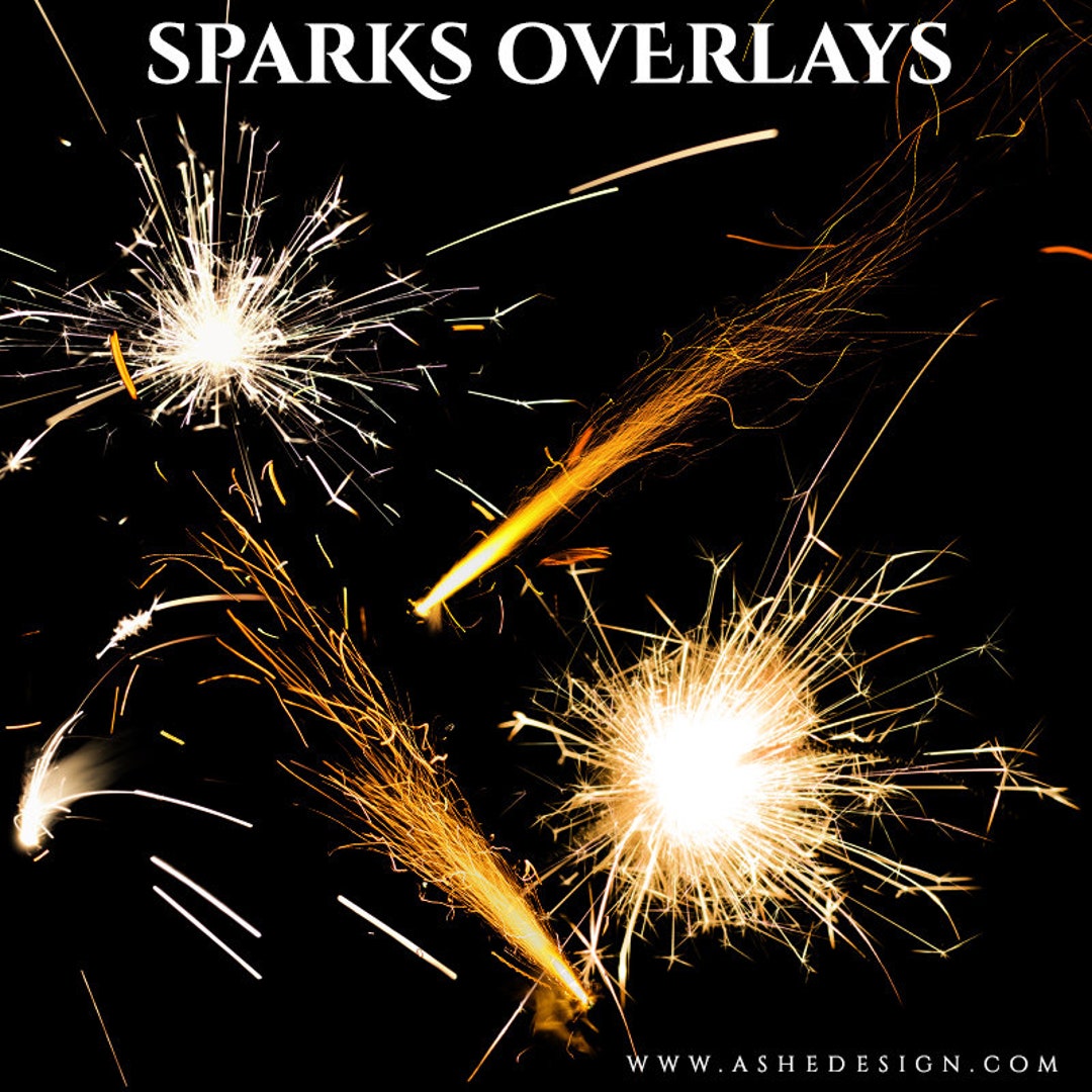 Designer Gems SPARKS OVERLAYS 6 Flat .png Files Photography Overlays ...