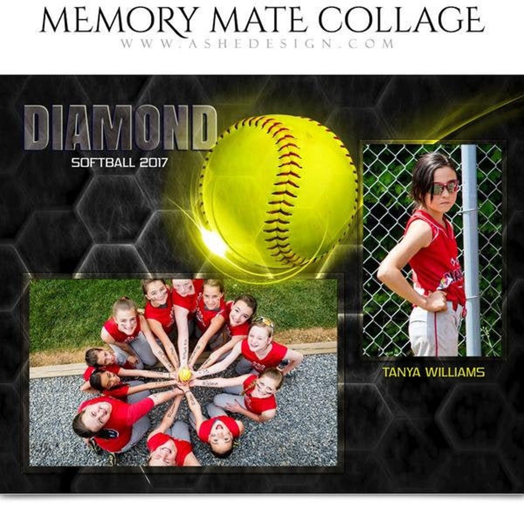 Softball Memory Mates Photoshop Templates for Sports Teams and ...