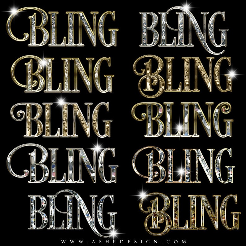 Photoshop Layer Styles - Designer Gems - BLING - 1 Photoshop Style File ...