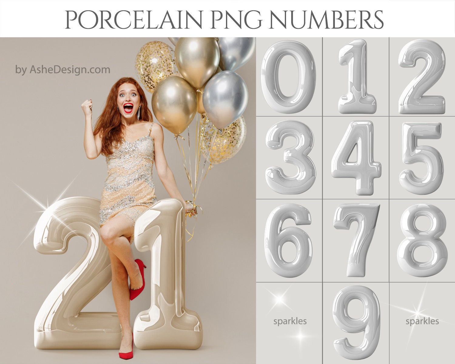 Porcelain 3D Digital PNG Numbers, Porcelain Digital Number Art PNG ...
