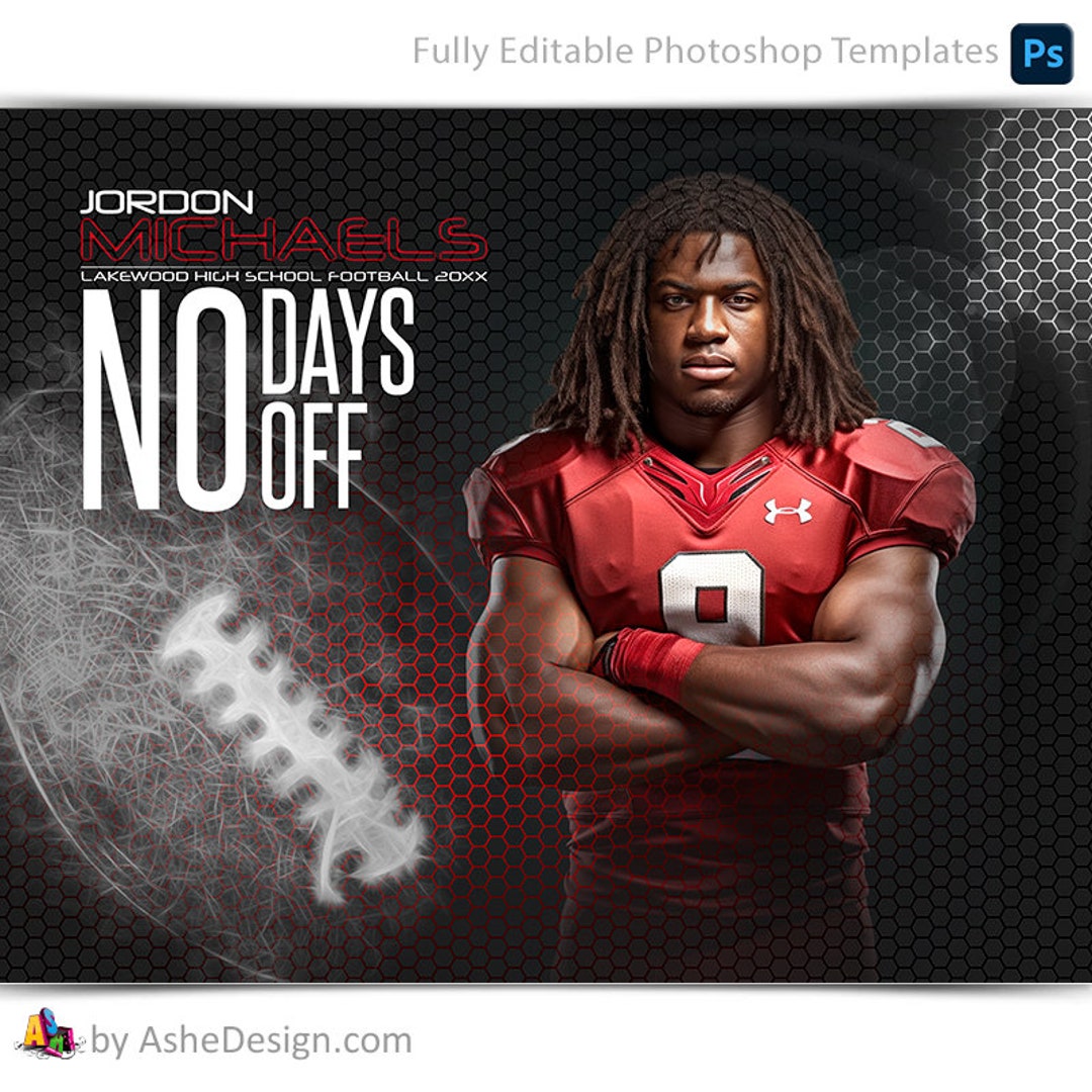 Photoshop Football Poster Template, Digital Sports Background Backdrop ...