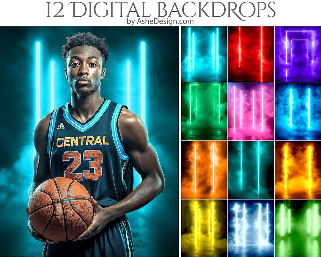 12 Colored Side Lights Digital Photography Backdrops, Photoshop ...
