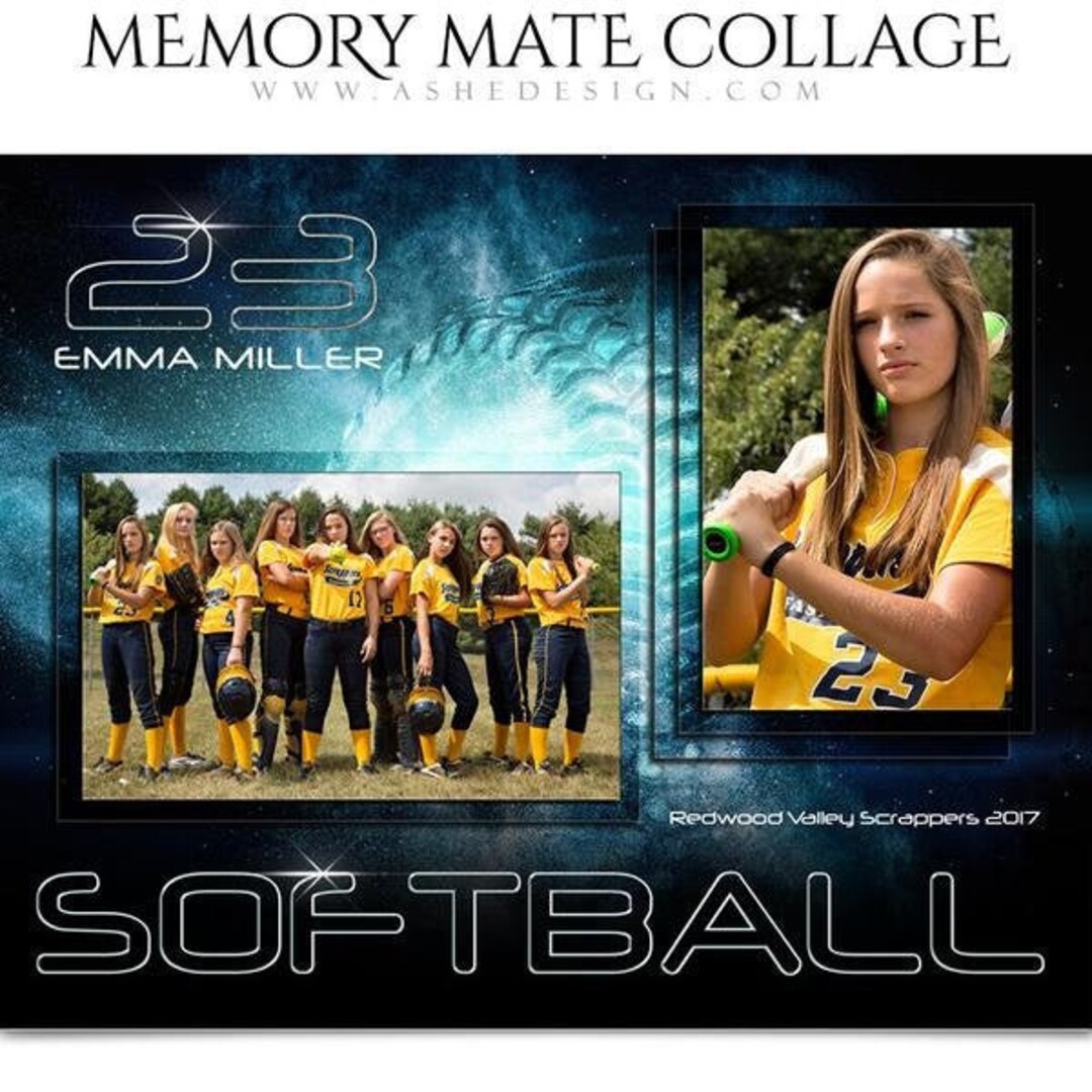 Softball Memory Mates Photoshop Templates for Sports Teams and ...