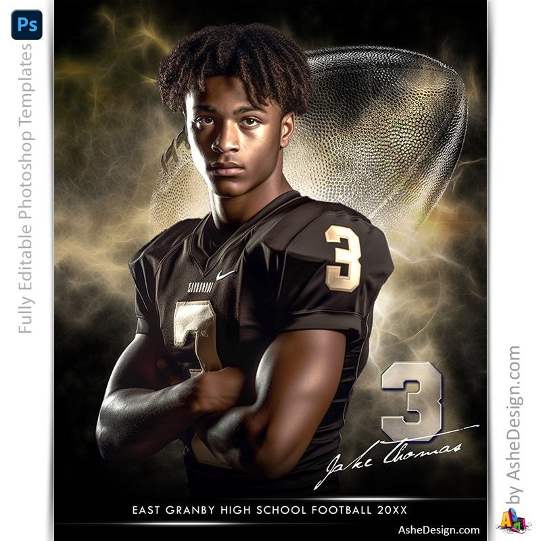 Photoshop Football Poster Template, Digital Sports Background Backdrop ...