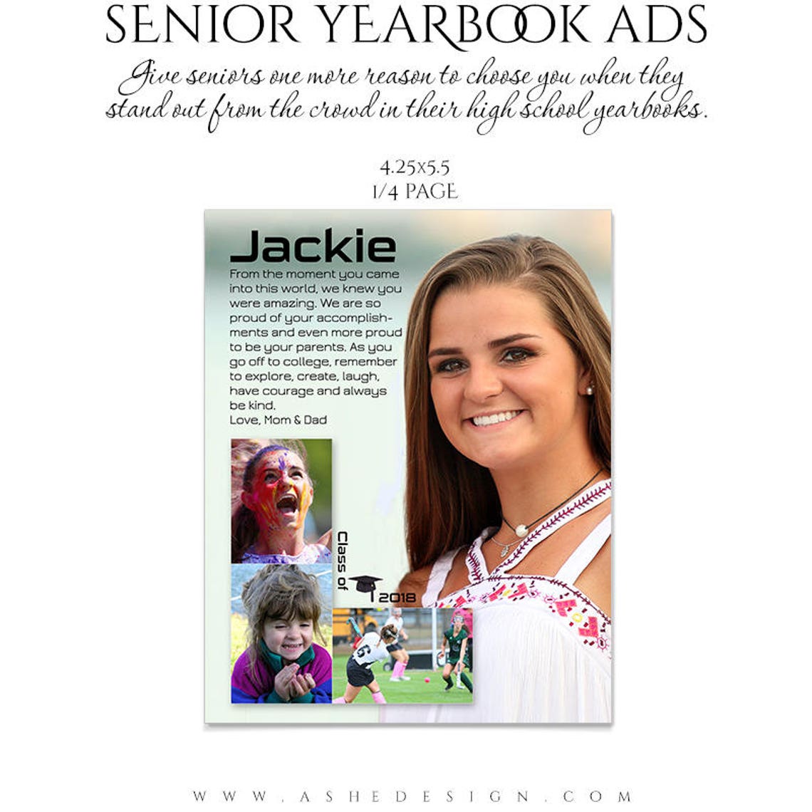 Senior Yearbook Ads | Photoshop Templates | Through the Years | High ...