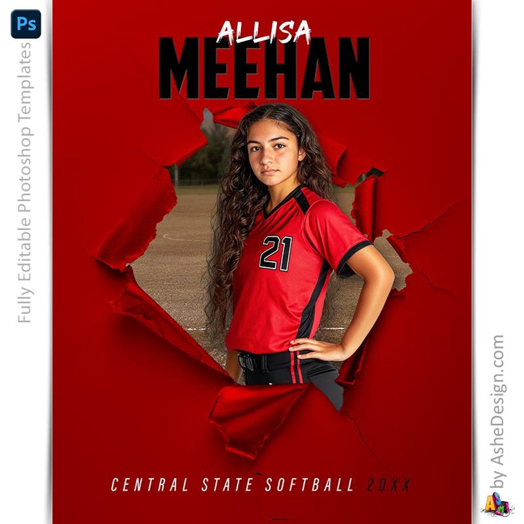 Photoshop Softball Poster Templates, PSD Sports Photography-templates ...