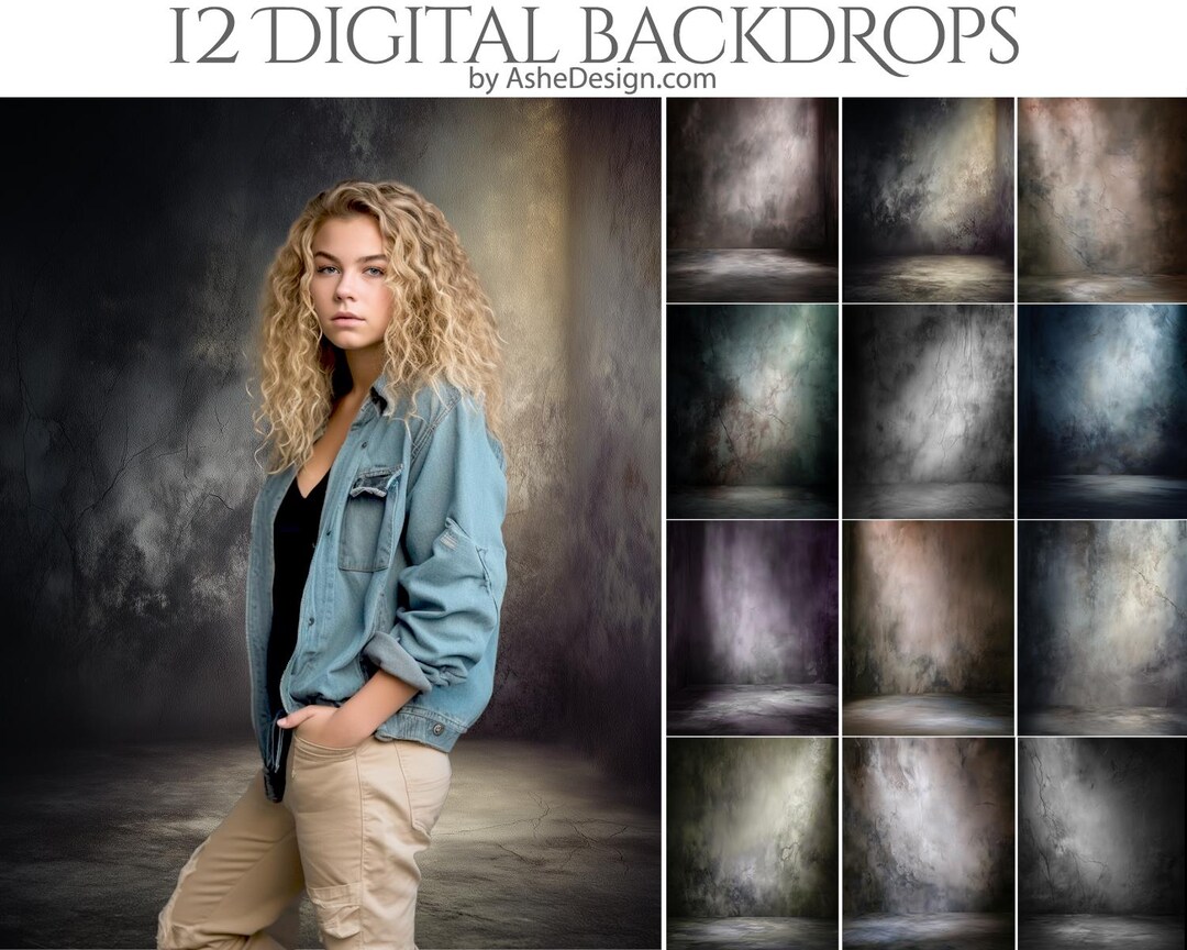 12 Cracked Studio Grunge Digital Photography Backdrops, Photoshop ...