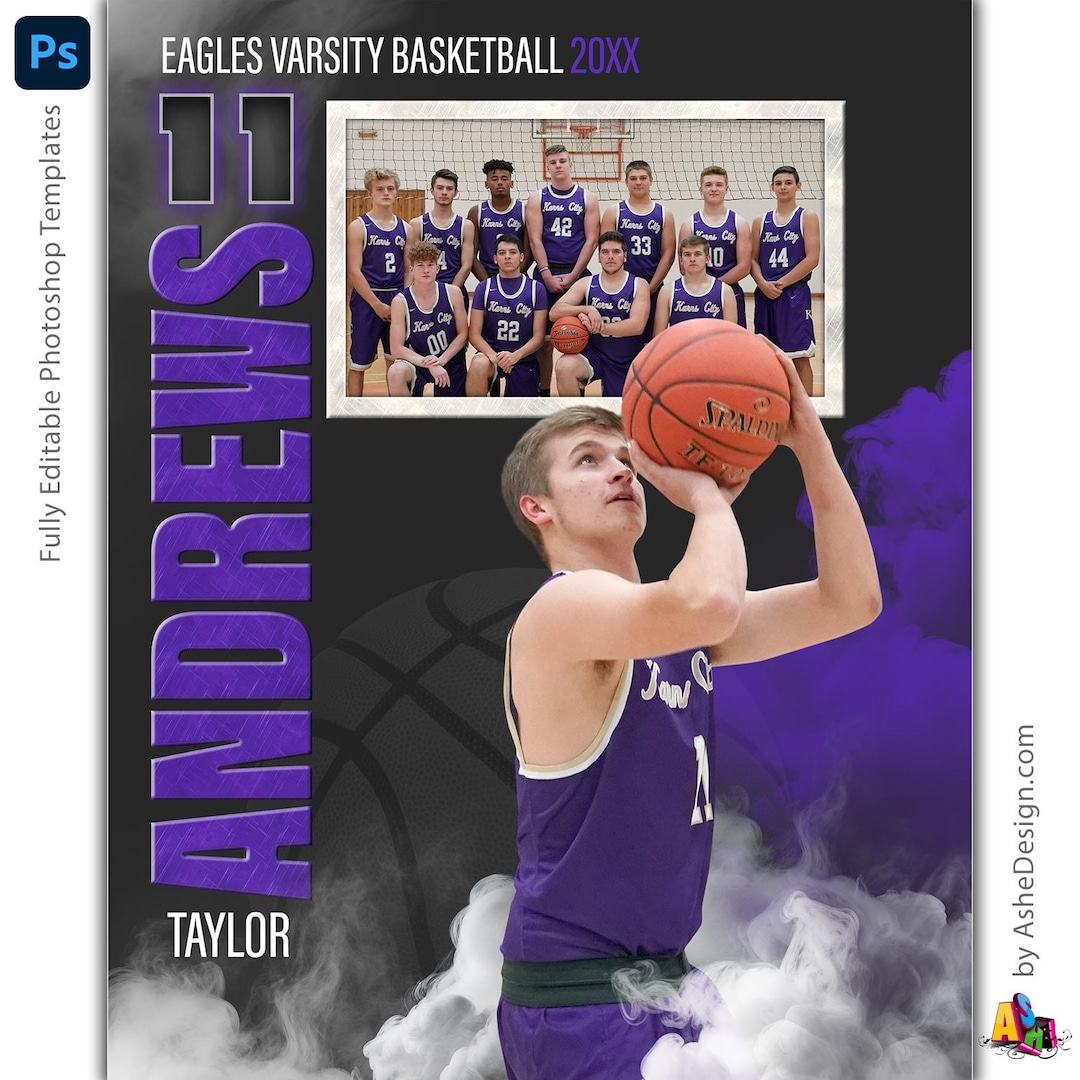 Basketball Memory Mates Photoshop Templates for Sports Teams and ...