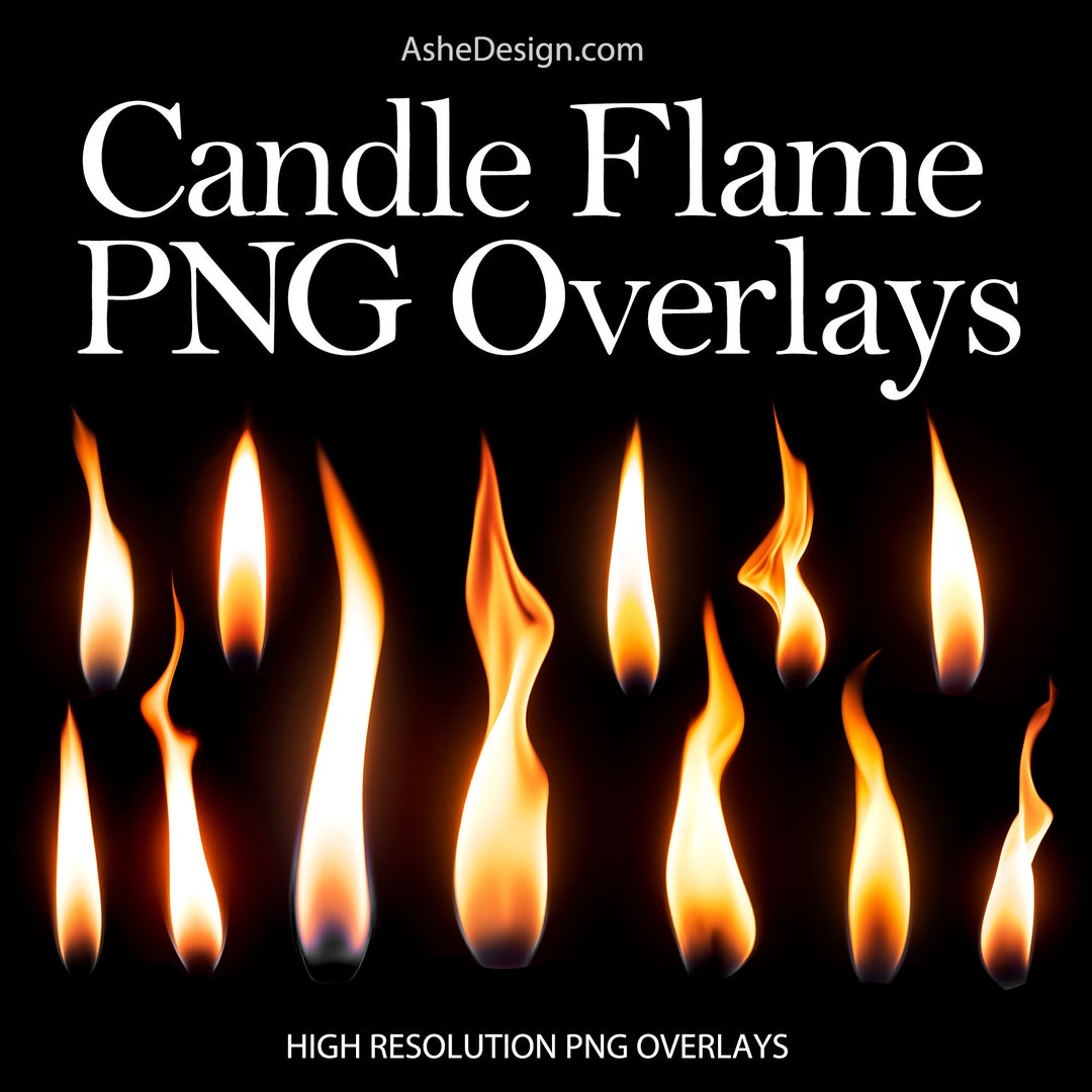 Realistic Candle Flame PNG Overlays, Fire-flame Overlays, Photoshop ...