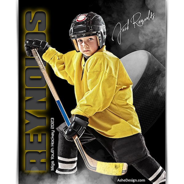 Hockey Card Photoshop Template - Etsy